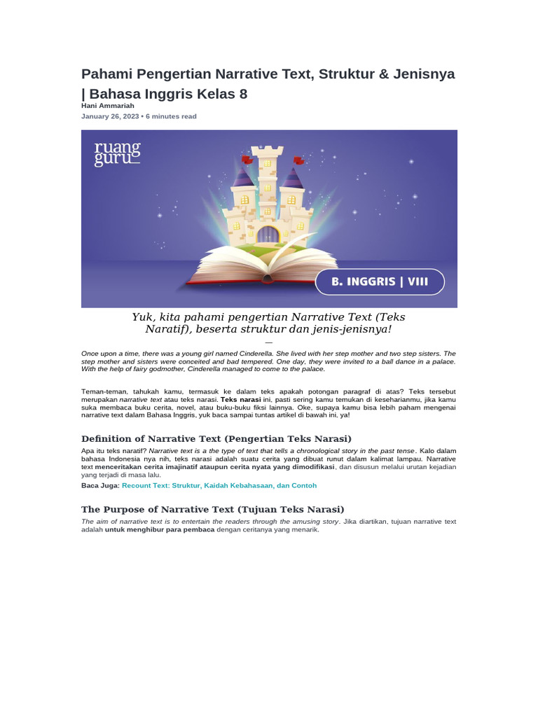 Pengertian Narrative Text | PDF