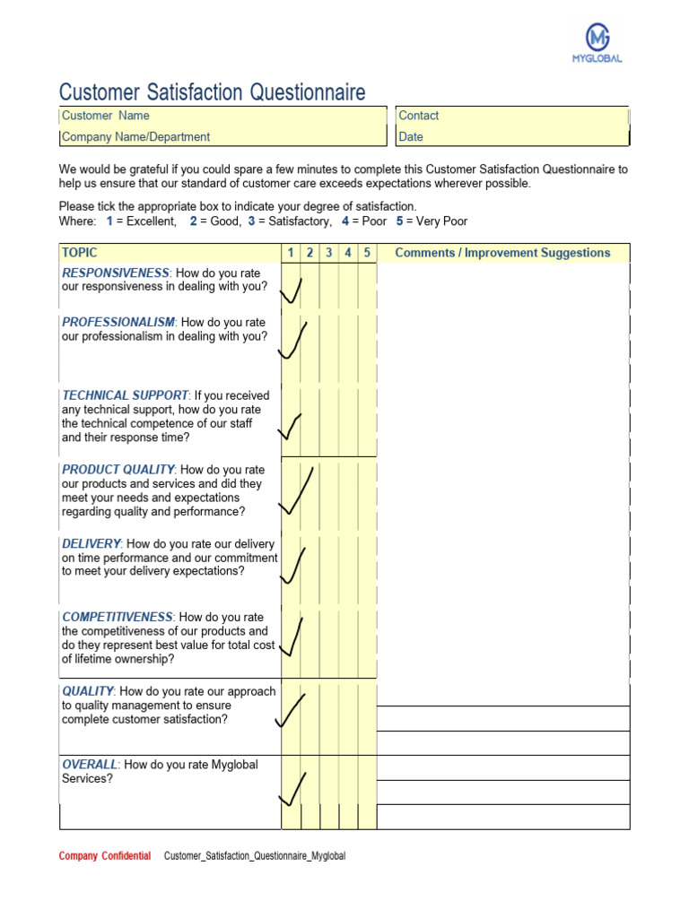 Customer Satisfaction Survey Form | PDF