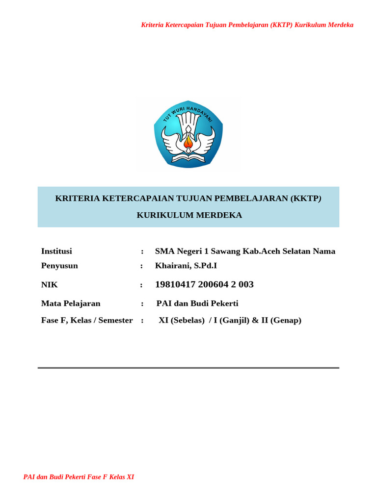 KKTP Kurikulum Merdeka Oke | PDF | Islamic Texts | Islamic Jurisprudence