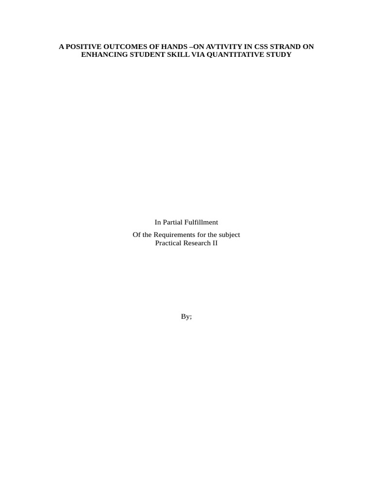A POSITIVE OUTCOMES OF HANDS –ON AVTIVITY IN CSS STRAND ON ENHANCING ...