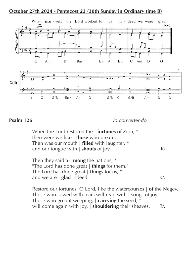 Psalms For October 27th 2024 | PDF