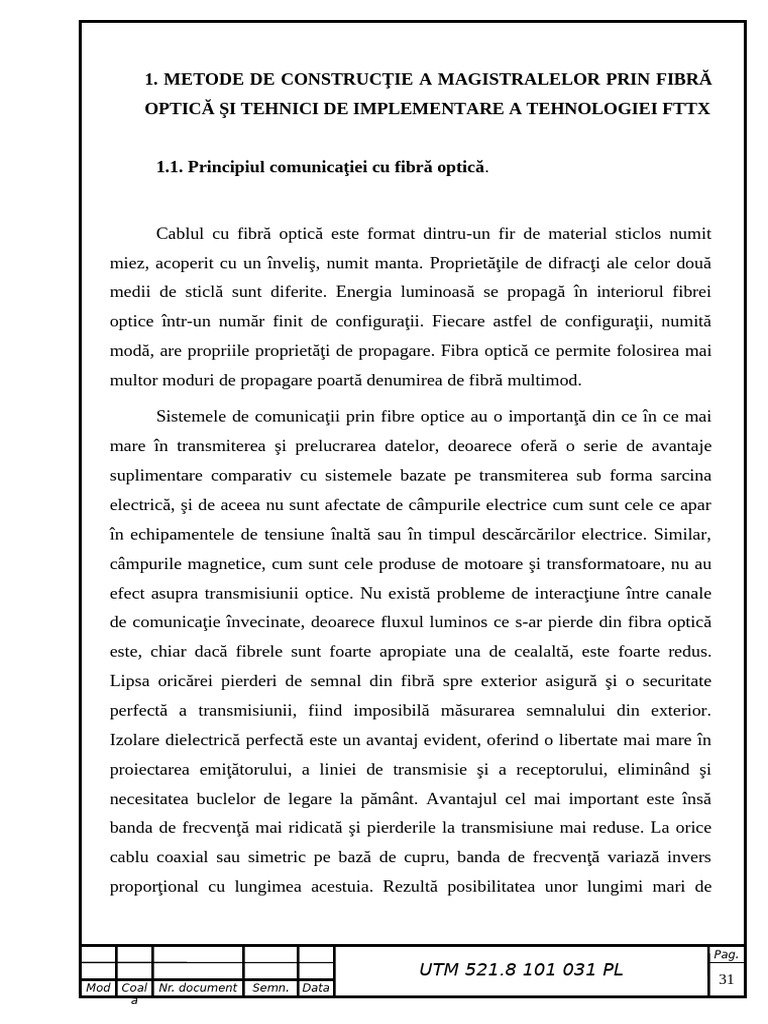6.cap1 METODE DE CONSTRUC?IE A MAGISTRALELOR PRIN FIBR? OPTIC? ?I TEHNICI DE IMPLEMENTARE A ...