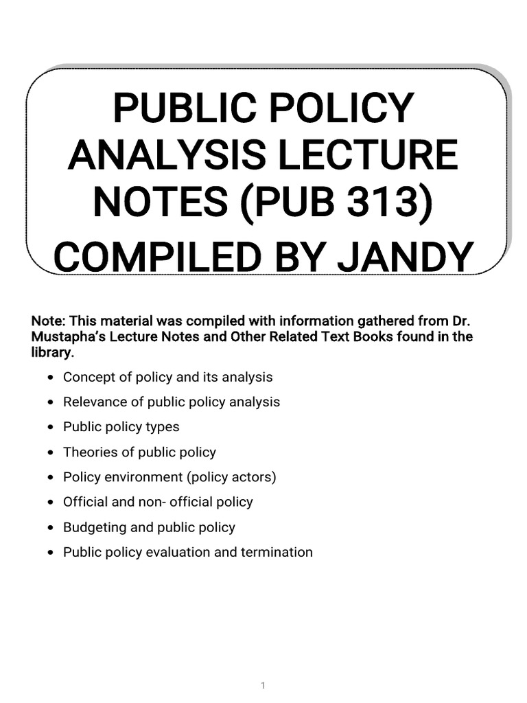 Public Policy Analysis-1 | PDF
