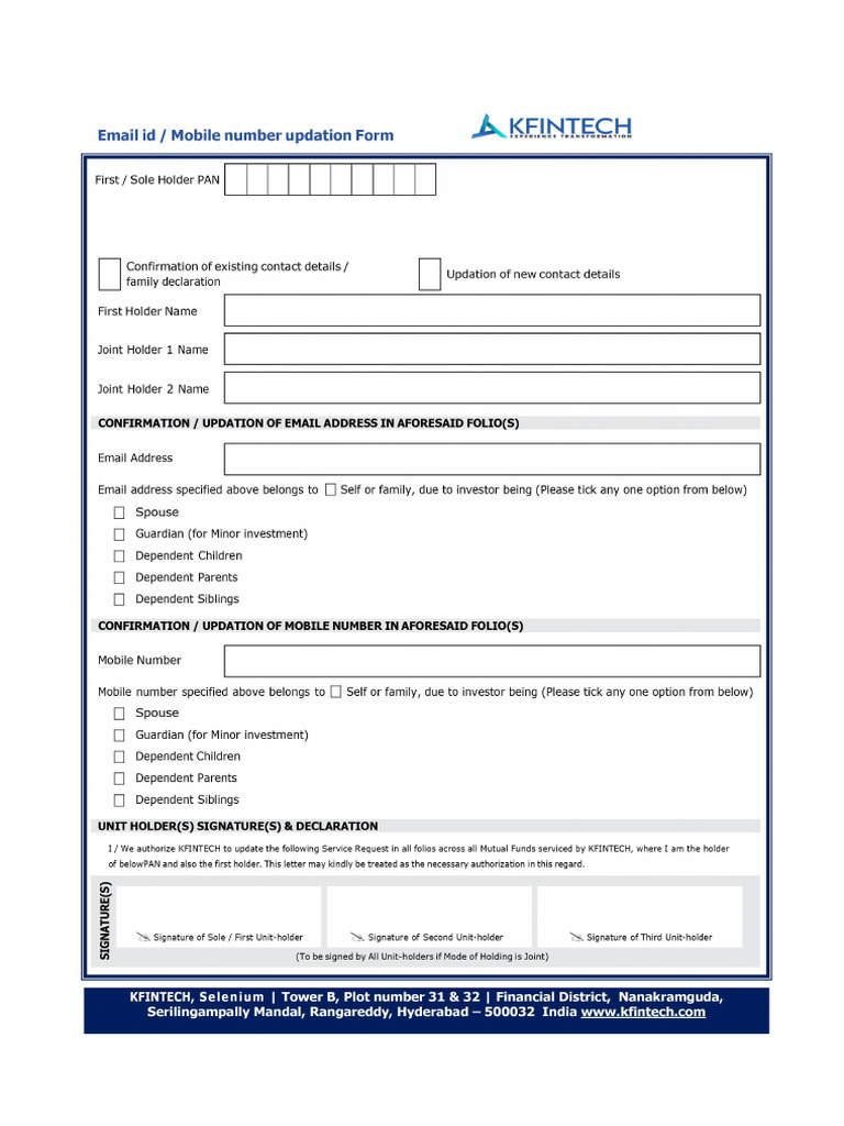 Karvy Declaration Form | PDF