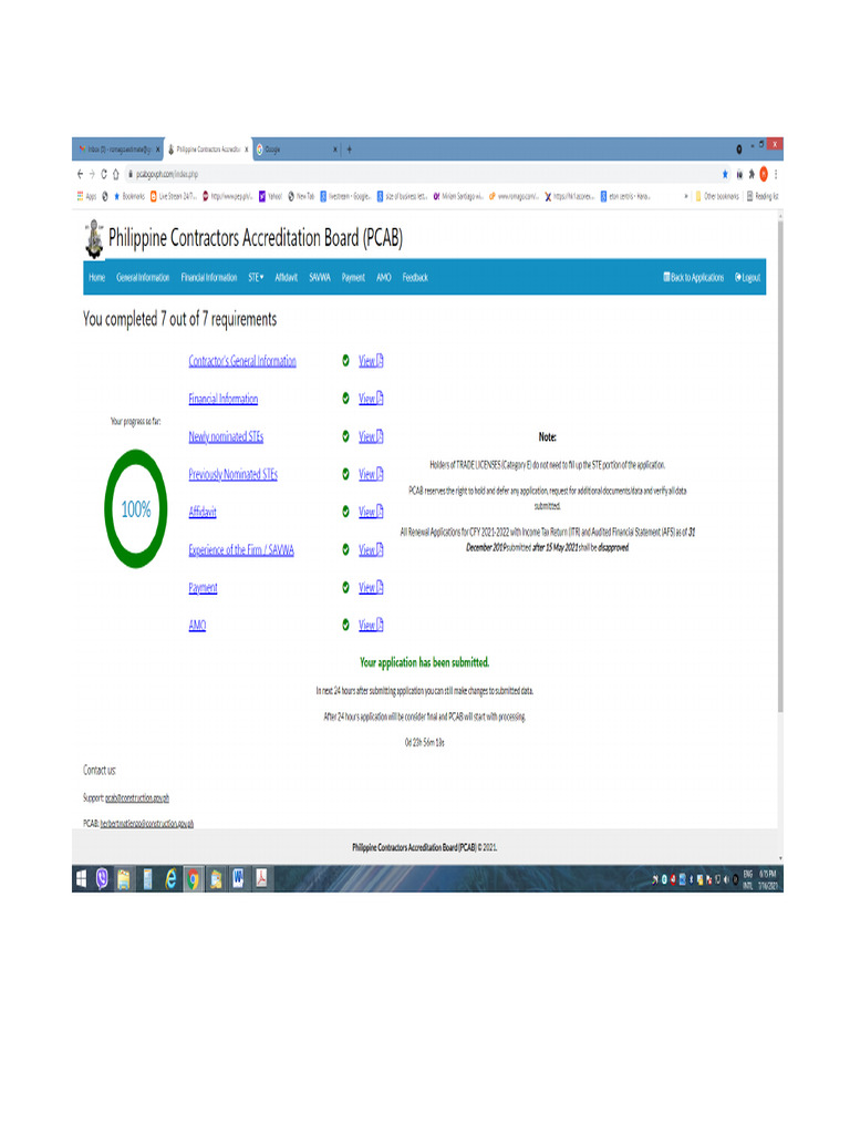 Pcab Successful Submission | PDF