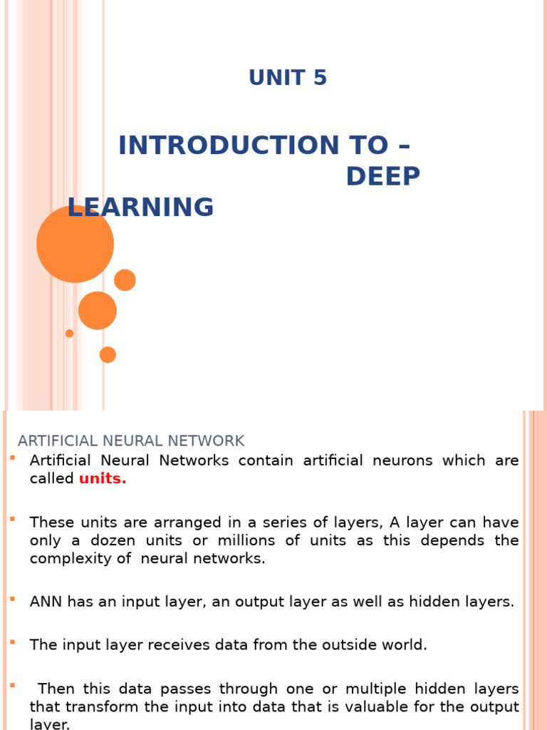 Unit5 IntroToDeepLearning | PDF