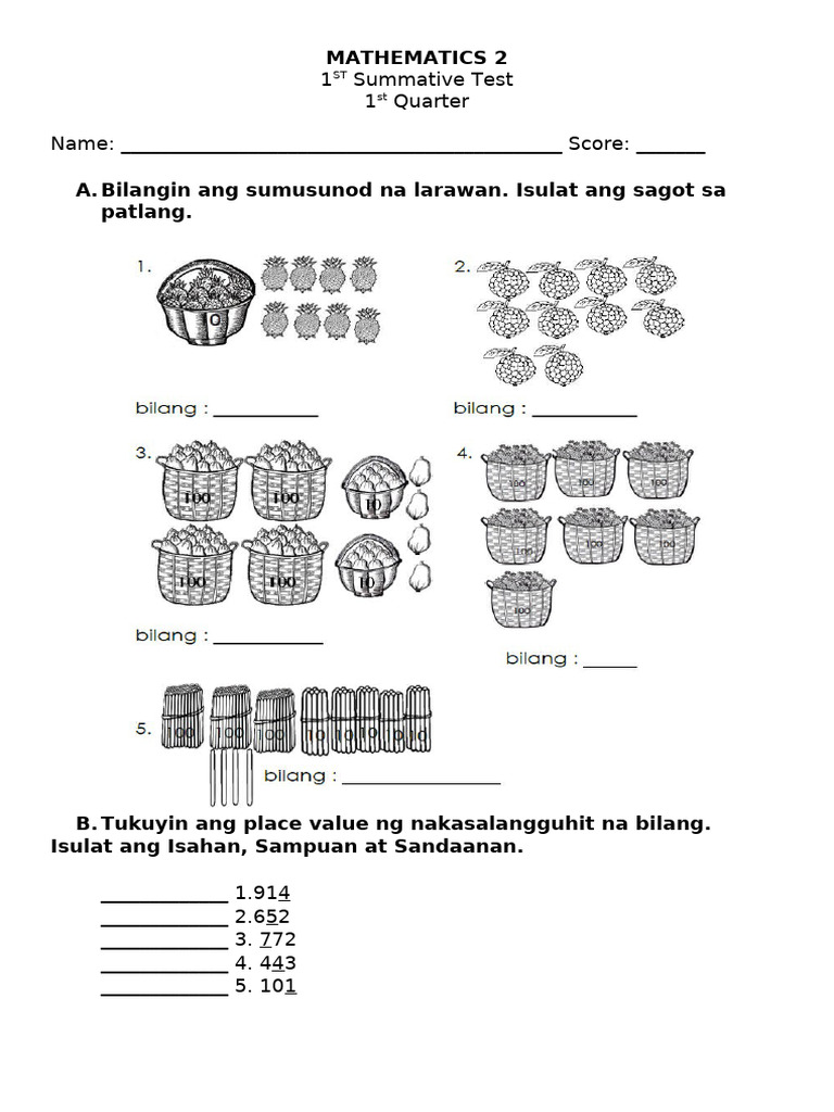 MATH2 - Summative 23-24 | PDF