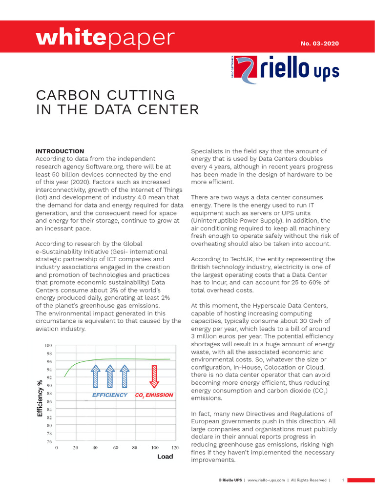 White Paper - Carbon Cutting in The Datacenter | PDF