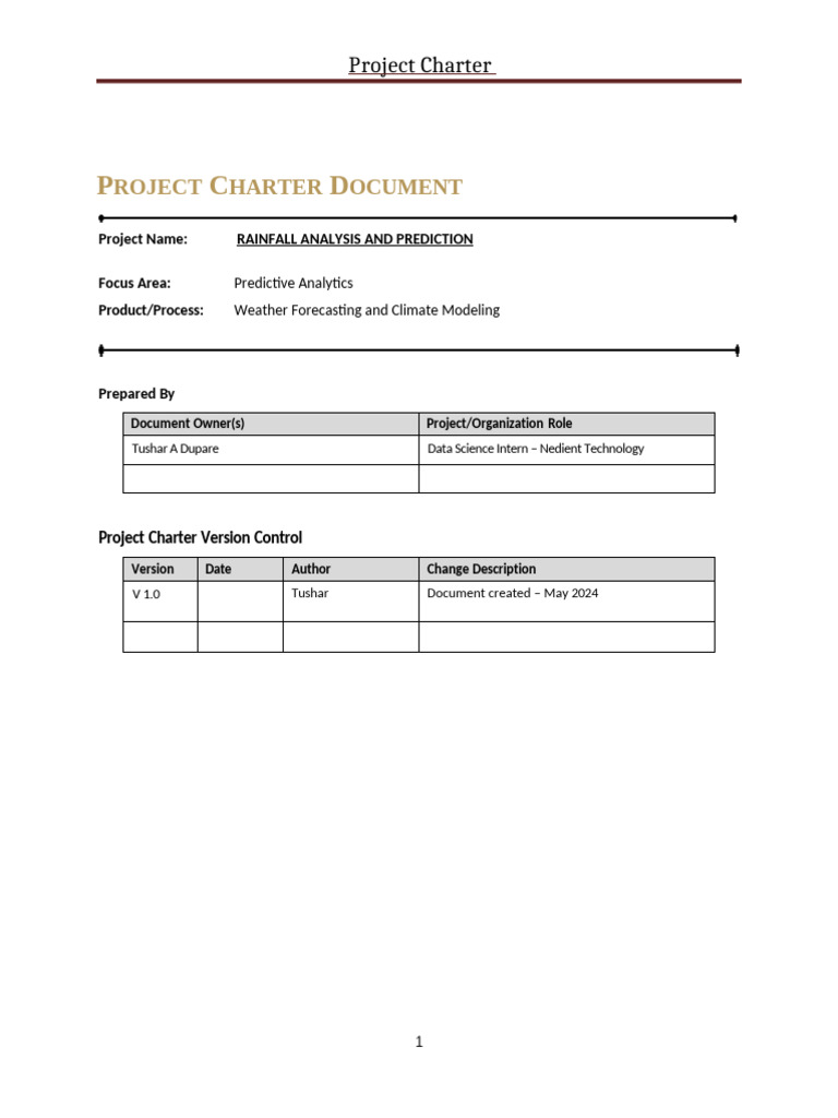 BCEGG Project Charter | PDF