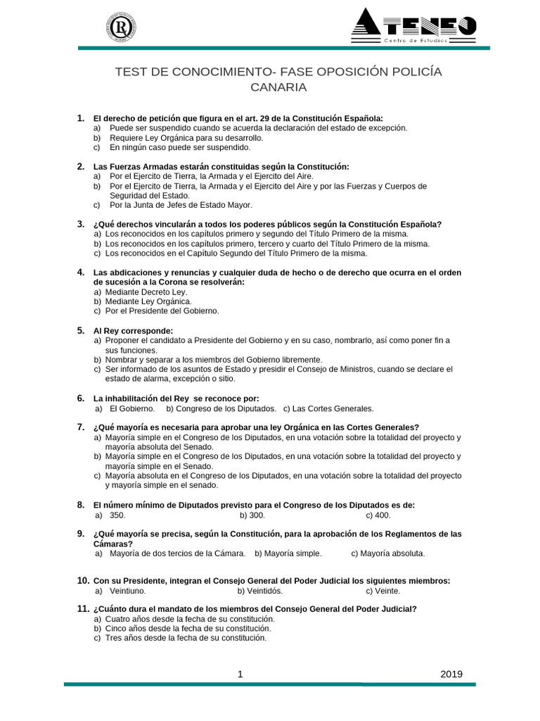 TEST DE CONOCIMIENTO | PDF