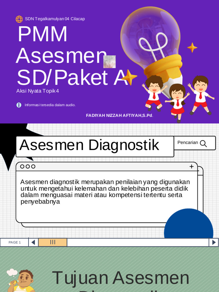 Aksi Nyata Asesmen SD Tya | PDF