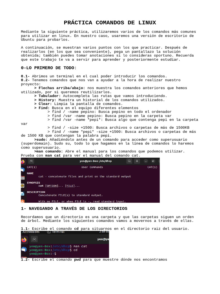 R2.1 - Práctica Comandos Linux | PDF