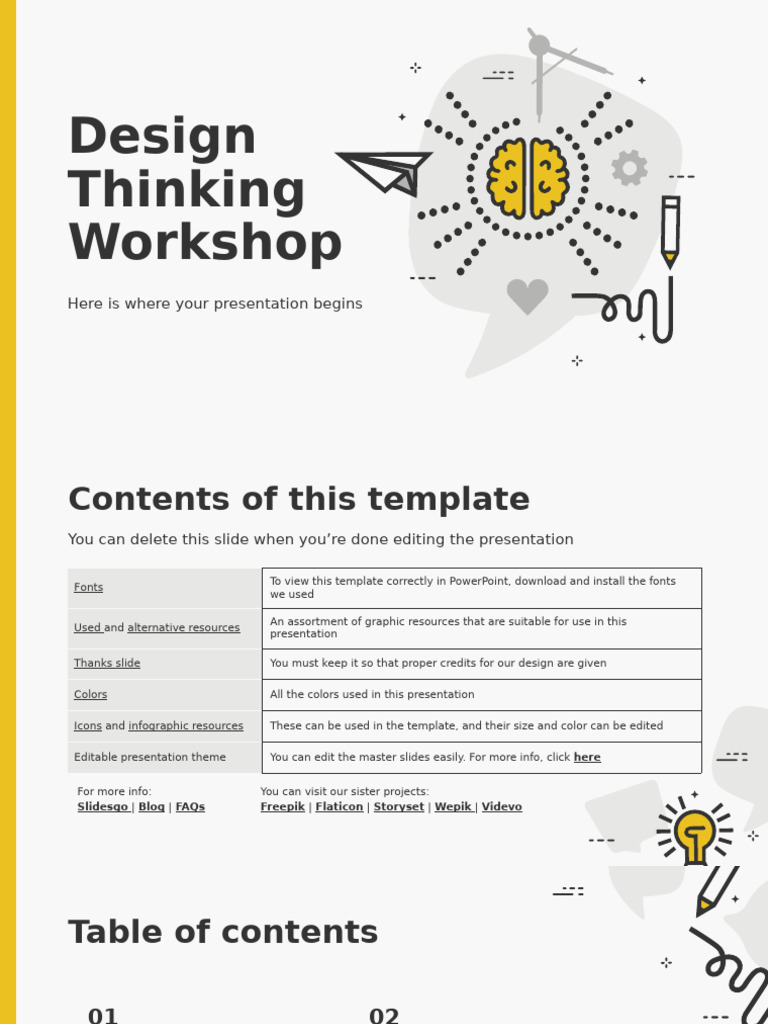 Design Thinking Workshop by Slidesgo | PDF