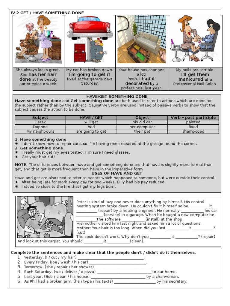Have Something Done PASSIVE VOICE GRAMMAR | PDF | Business