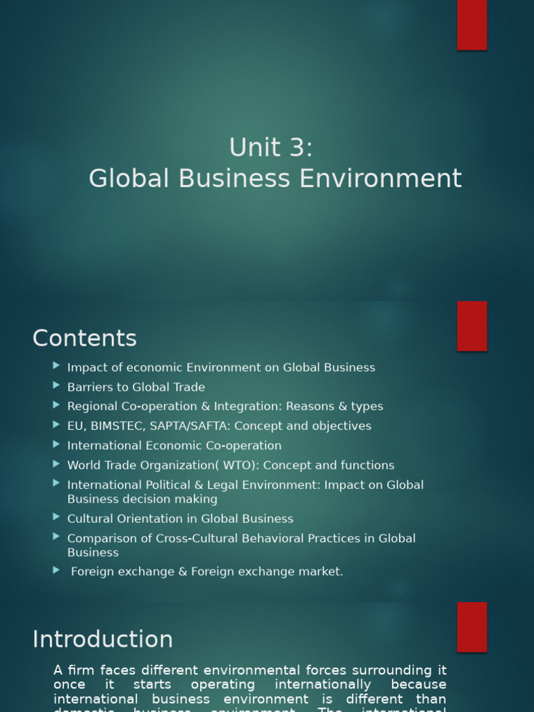 Unit 3 Emerging Global Business Issues | PDF