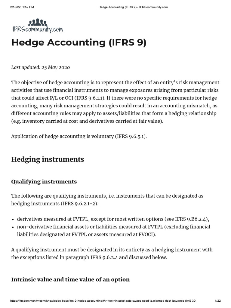 Hedge Accounting (IFRS 9) | PDF