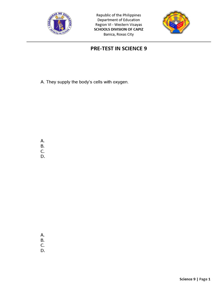 Science G9 PRETEST 2021 | PDF