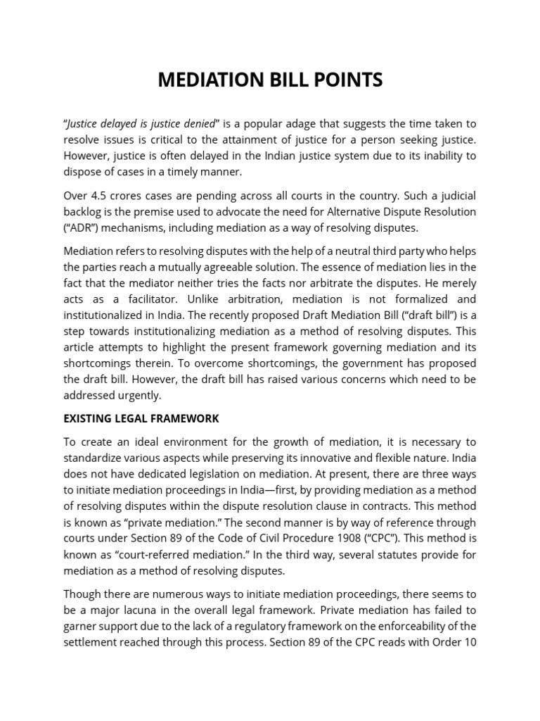 Mediation Points | PDF
