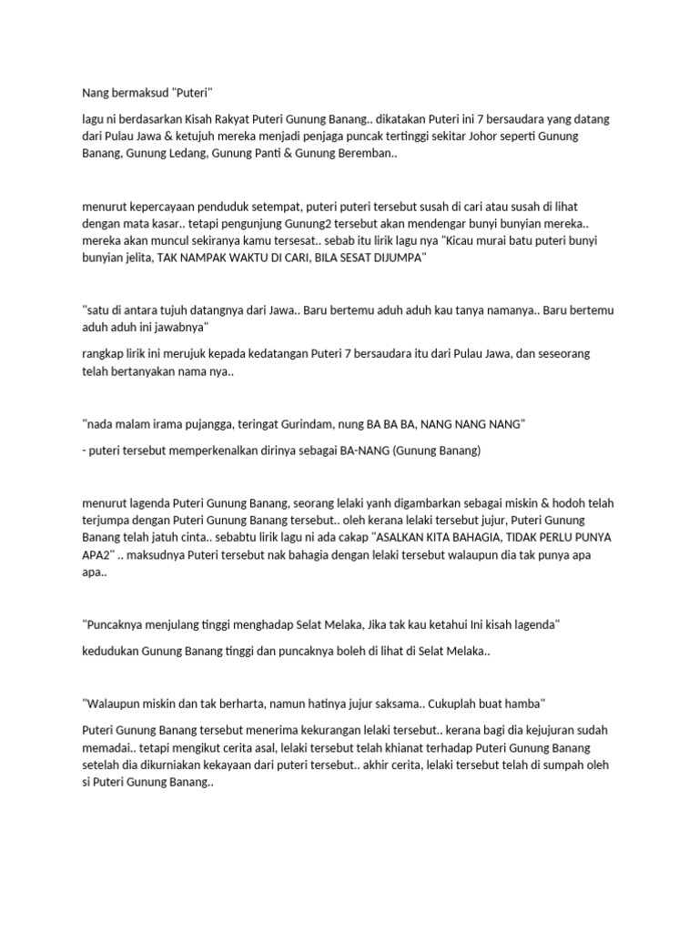 Puteri Gunung Banang | PDF