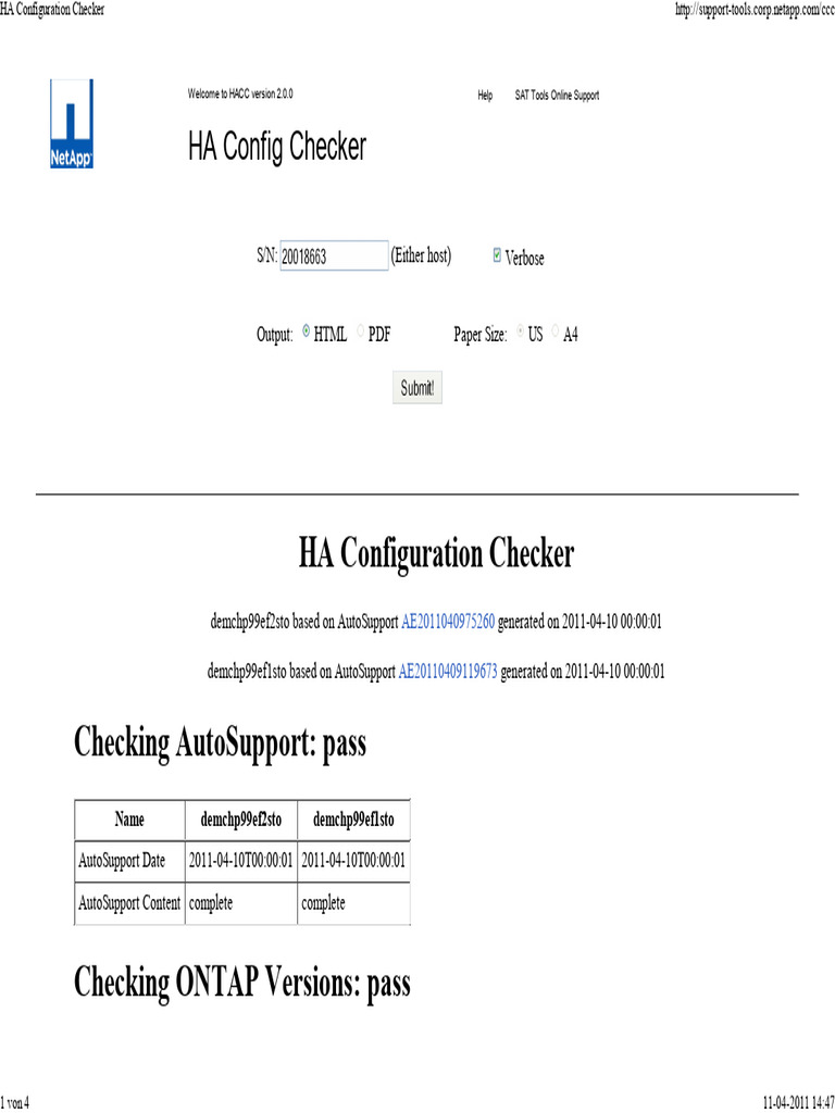 HA Configuration Checker Demchp99ef2sto Demchp99ef1sto | PDF | Computer ...