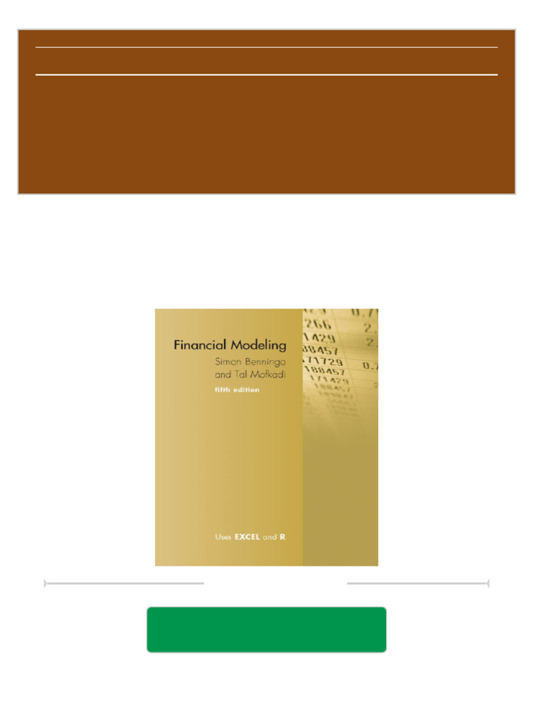 (FREE PDF Sample) Financial Modeling: Uses Excel and R, 5th Edition ... (FREE PDF Sample) Financial Modeling: Uses Excel and R, 5th Edition ...
