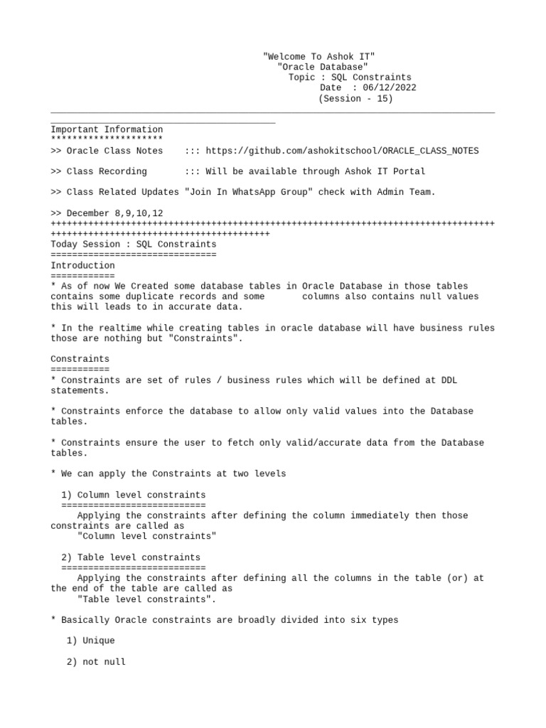 Day 15 Sql Constraints Pdf