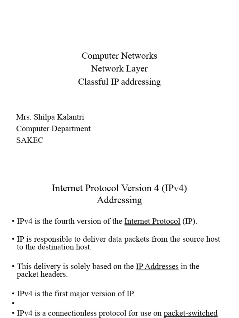 Classful Ip Addressing Pdf