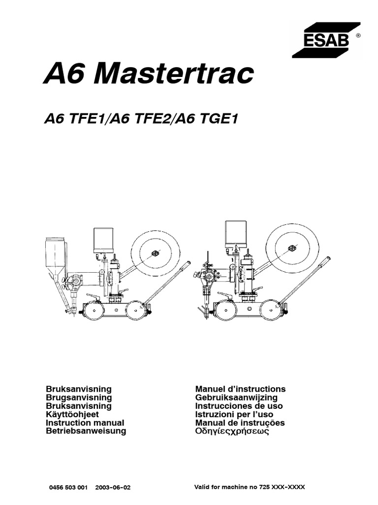 Esab - A6 - Mastertrac A6tf E1 | PDF