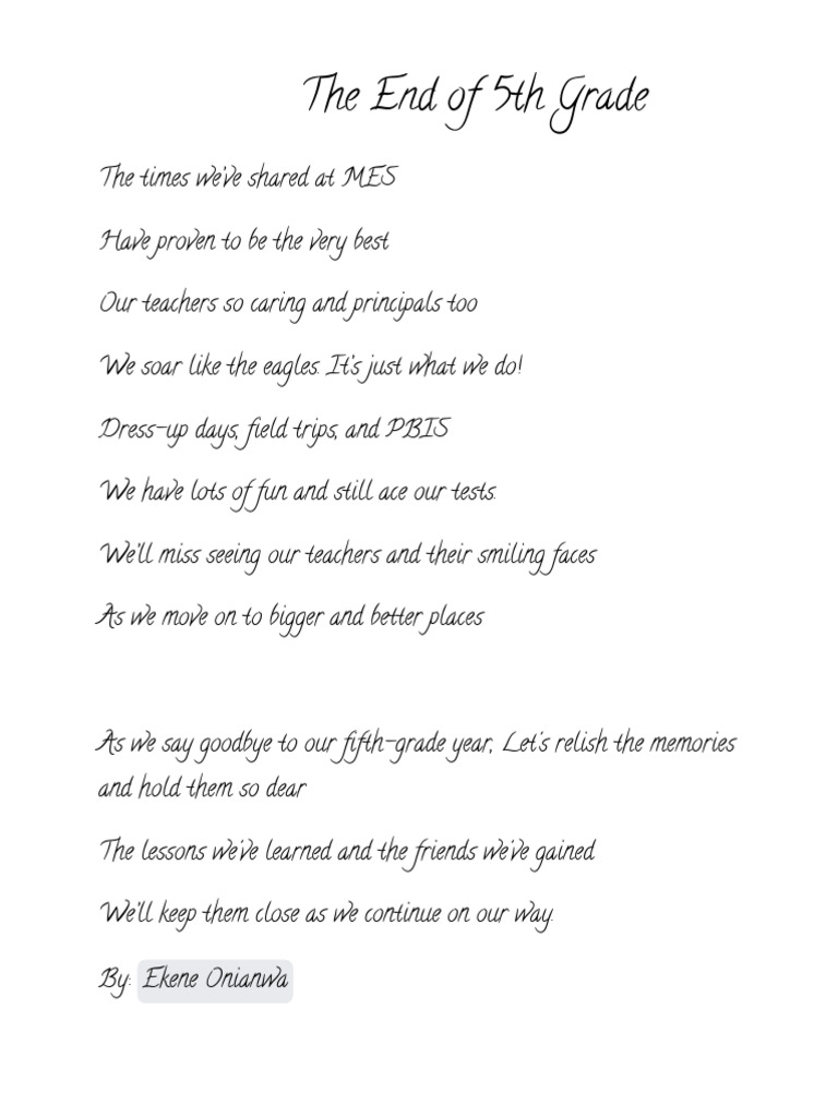 End of Year Poem | PDF