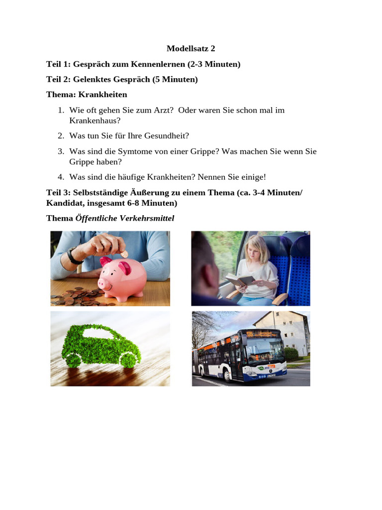 Modellsatz 3B - 2 - Sprechen | PDF