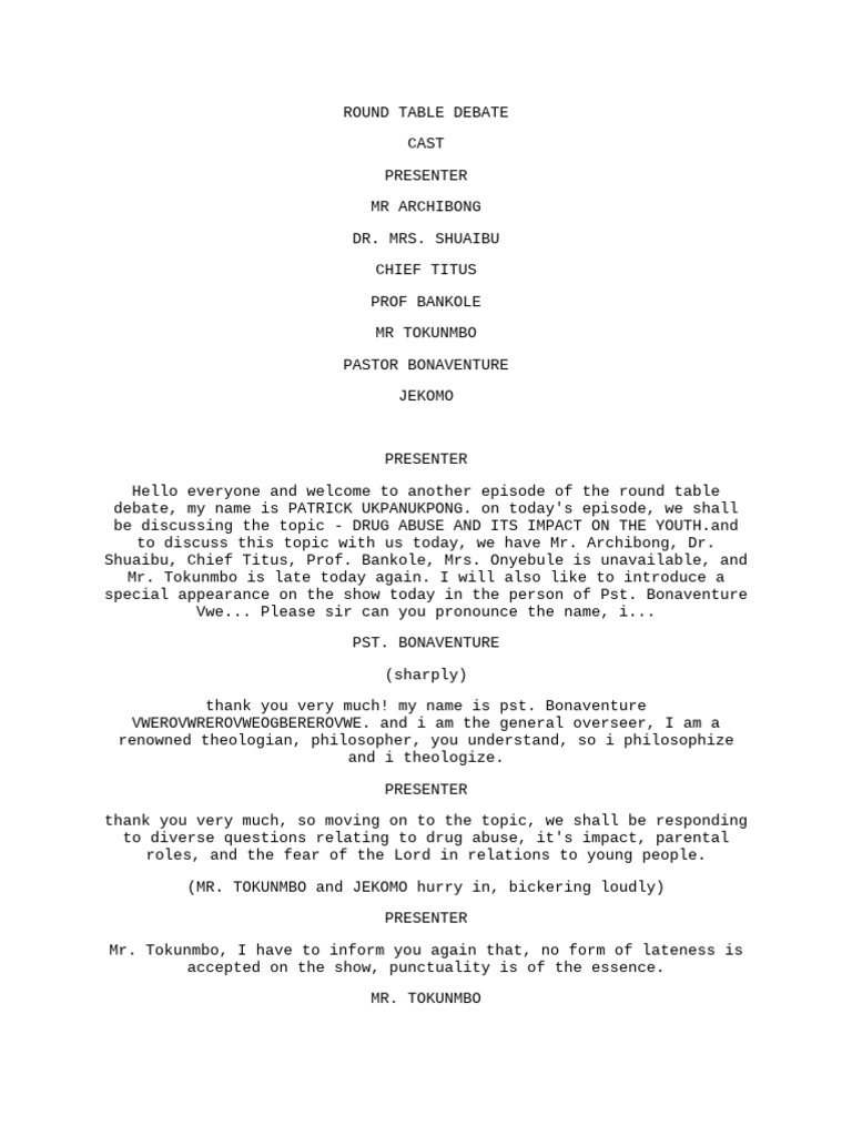 Round Table Debate | PDF