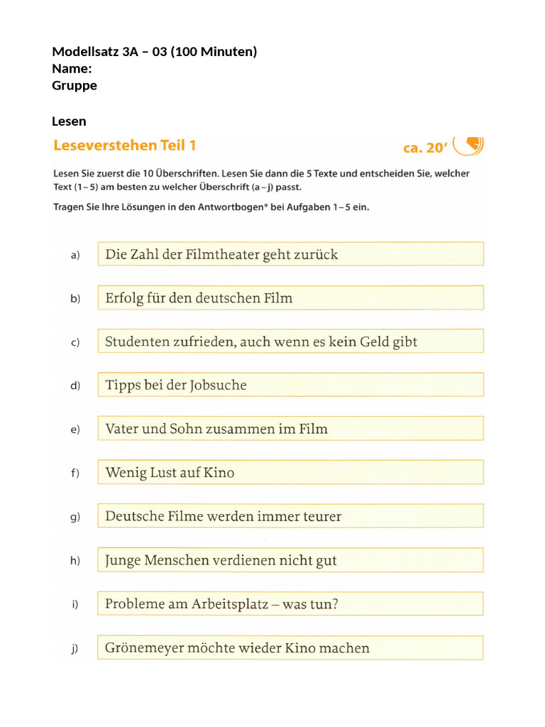 Modellsatz 3A-03 2024-2025 | PDF