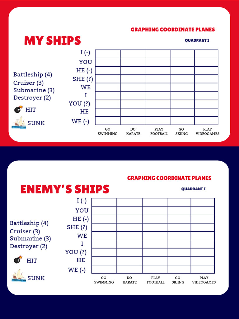 Present Simple Battleship | PDF