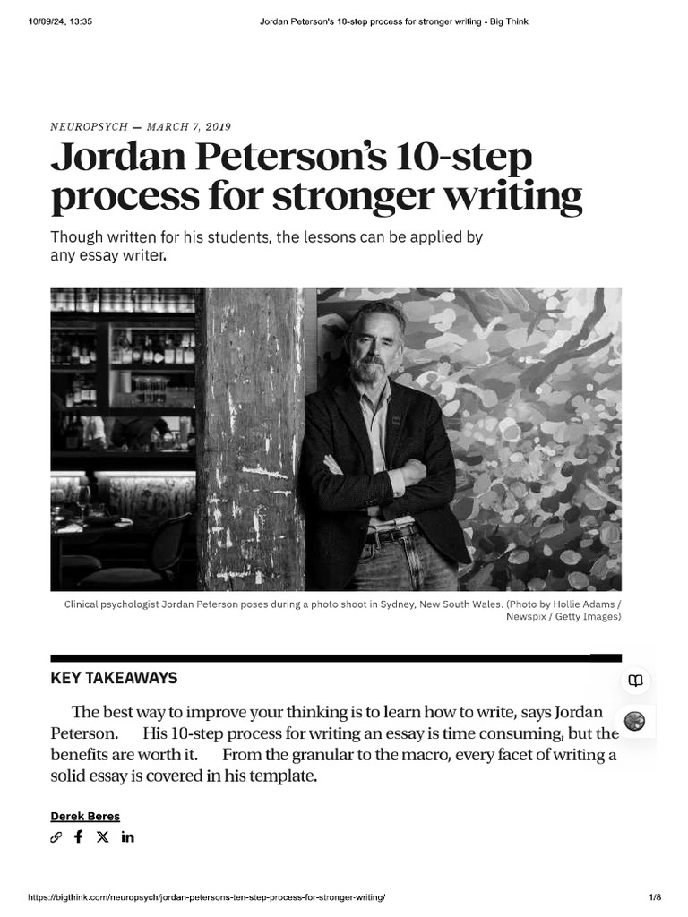 Jordan Peterson's 10-Step Process For Stronger Writing | PDF