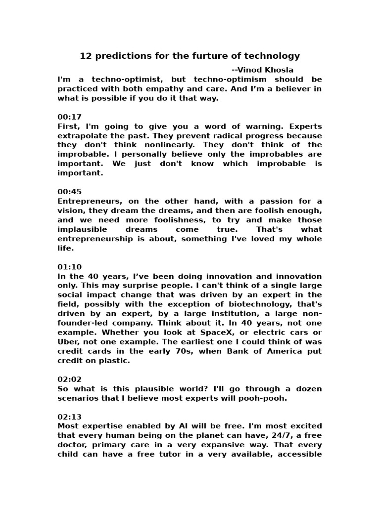 12 Predictions For The Furture of Technology | PDF