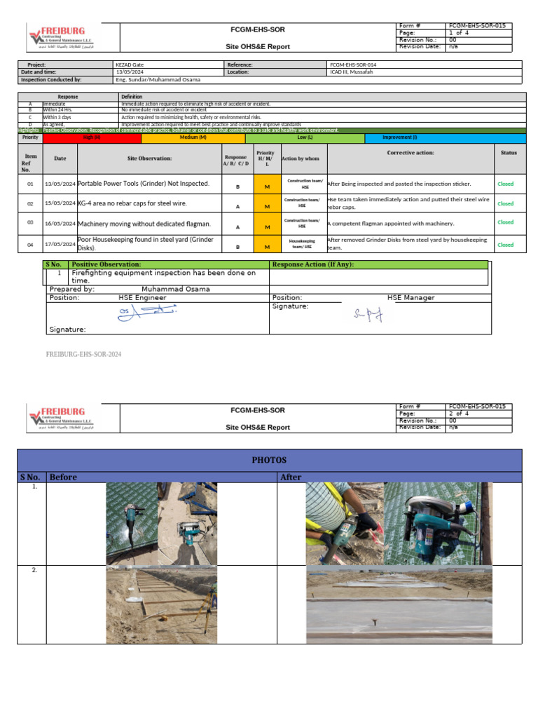 Ehs Sor | PDF | Safety