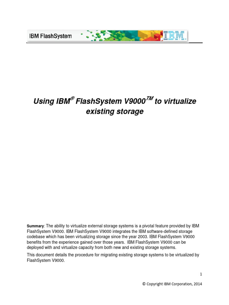 IBM FlashSystem V9000 existing storage virtualization | PDF