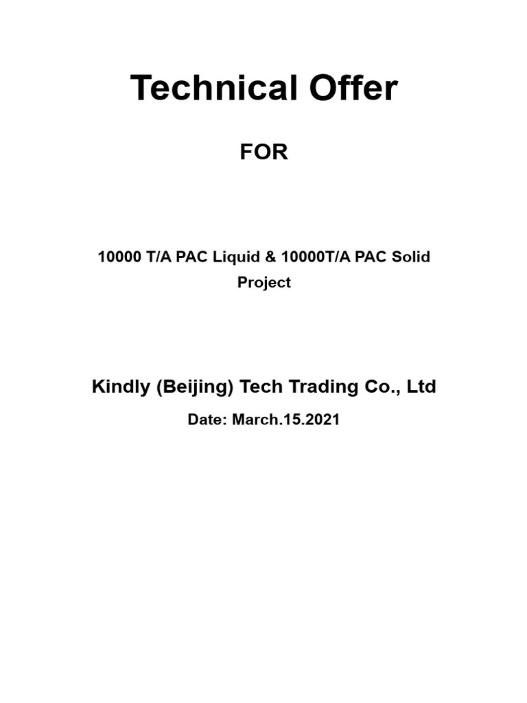 PAC Production Technical Offer | PDF | Filtration | Technology ...