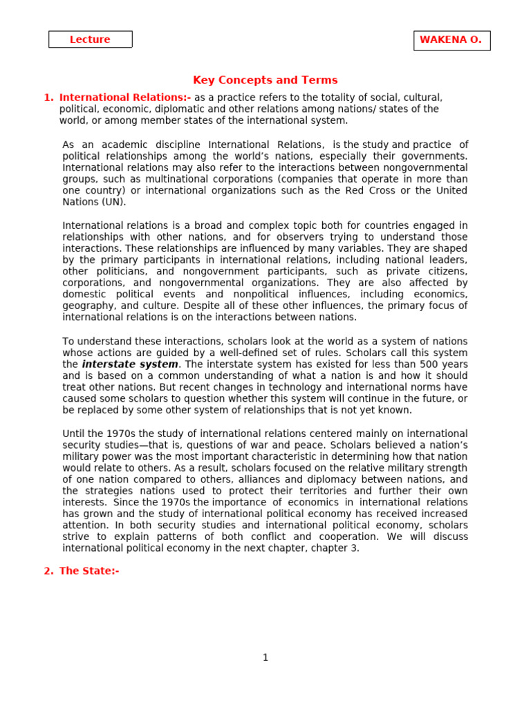 Chapter 1 Key Concepts and Terms | PDF