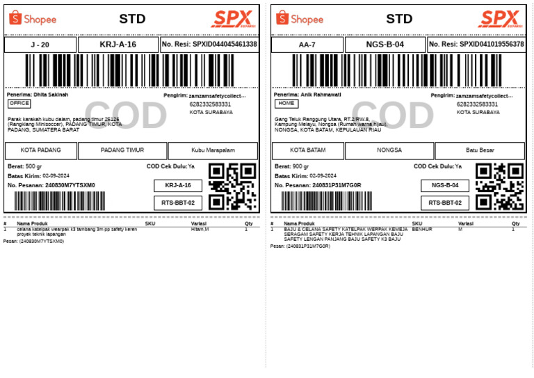 Label Pengiriman - Reguler-2 - 121 | PDF