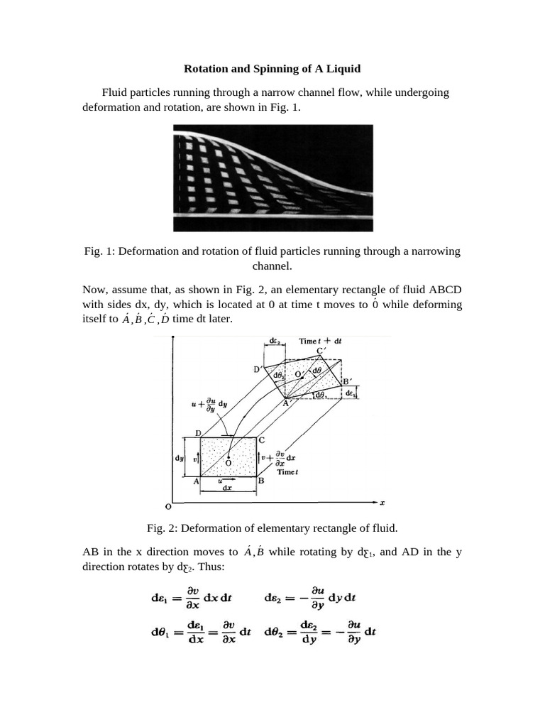 Rotation and Spinning of A Liquid | PDF