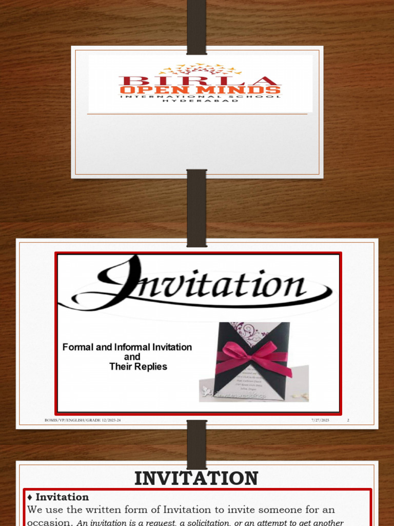 Invitation & Replies | PDF