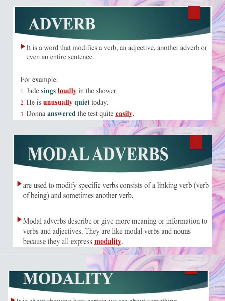 Modal Adverbs | PDF