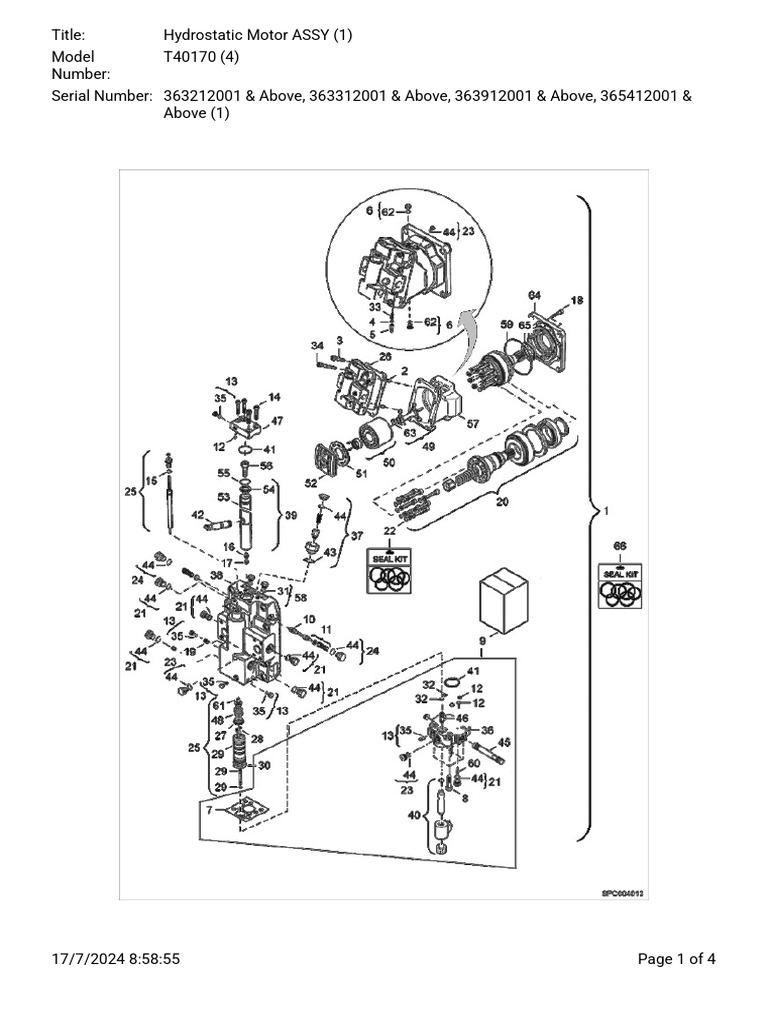 Hydrostatic Motor ASSY (1) - T40170 | PDF