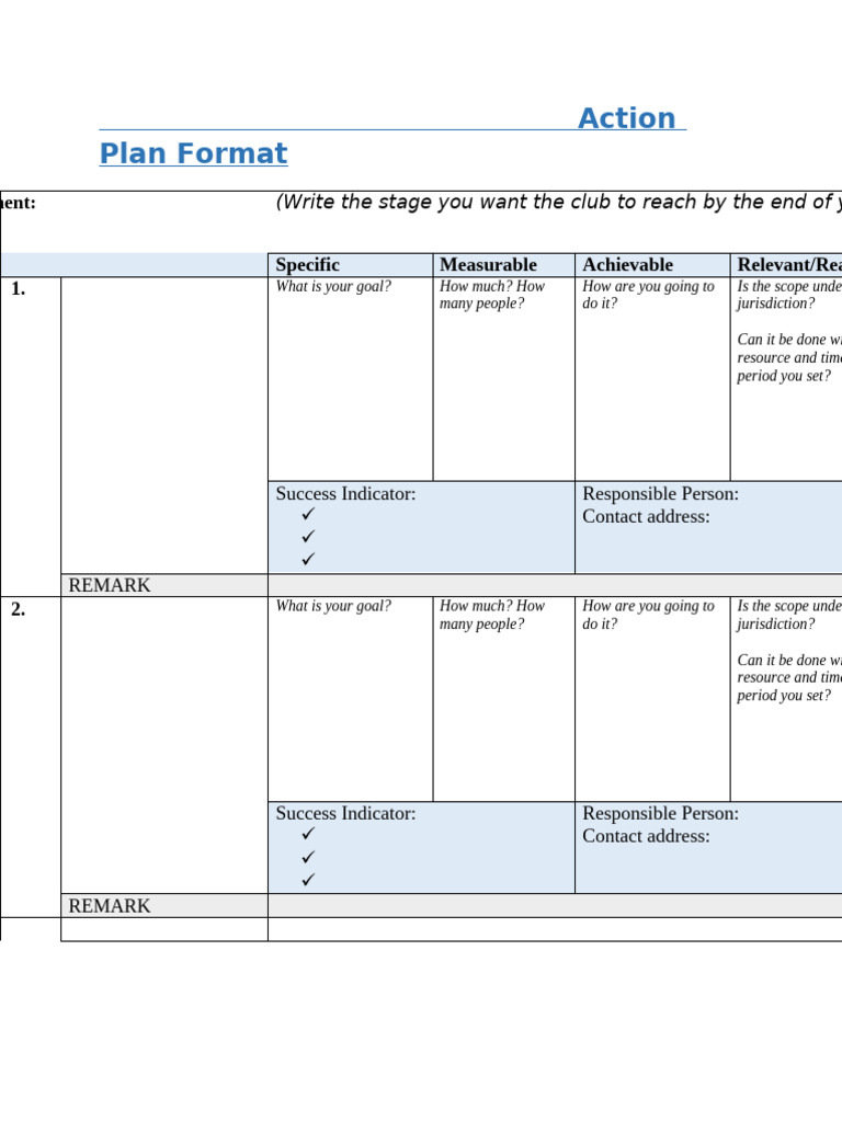 Action Plan Format | PDF