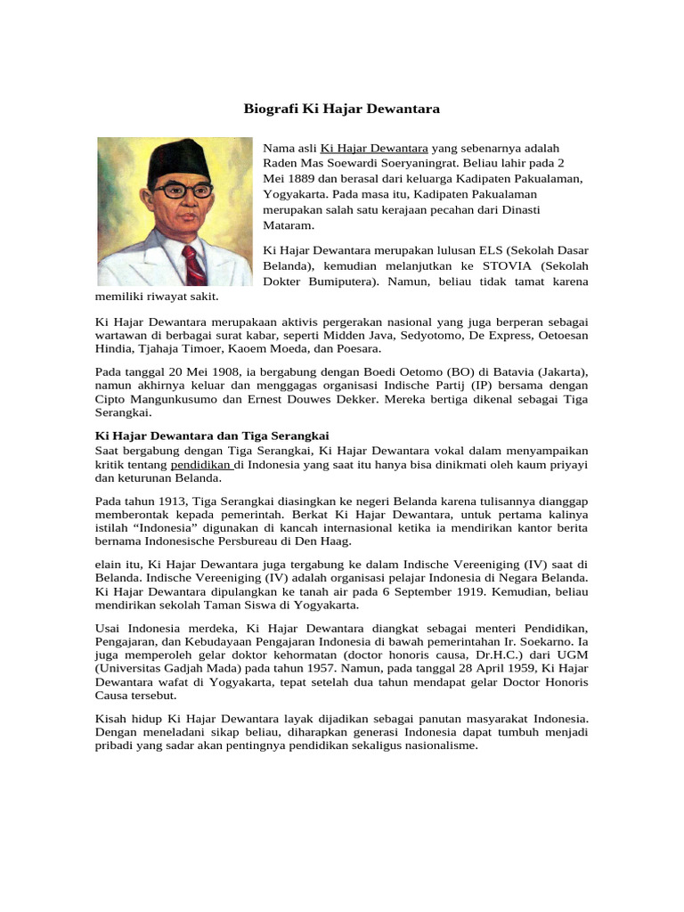 Biografi Ki Hajar Dewantara | PDF