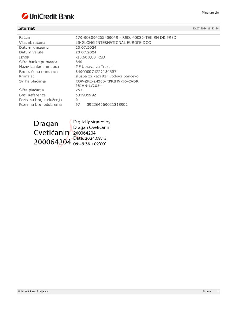 BO026 - Taksa Za Upis U Katastar PA10960 | PDF