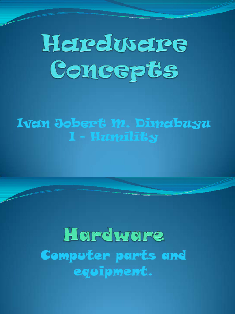 Computer Hardware Concepts Pdf Technology Engineering