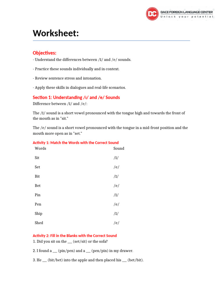Lesson 3 Worksheet | PDF