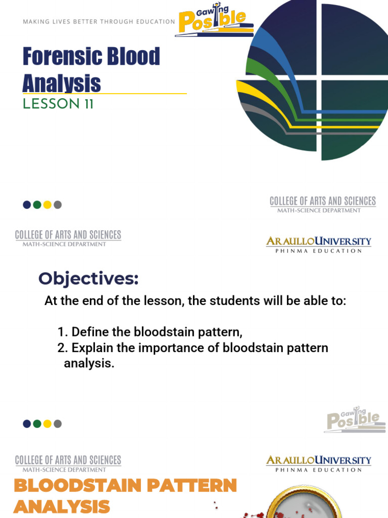 Lesson 11.2 - Blood Pattern Analysis | PDF